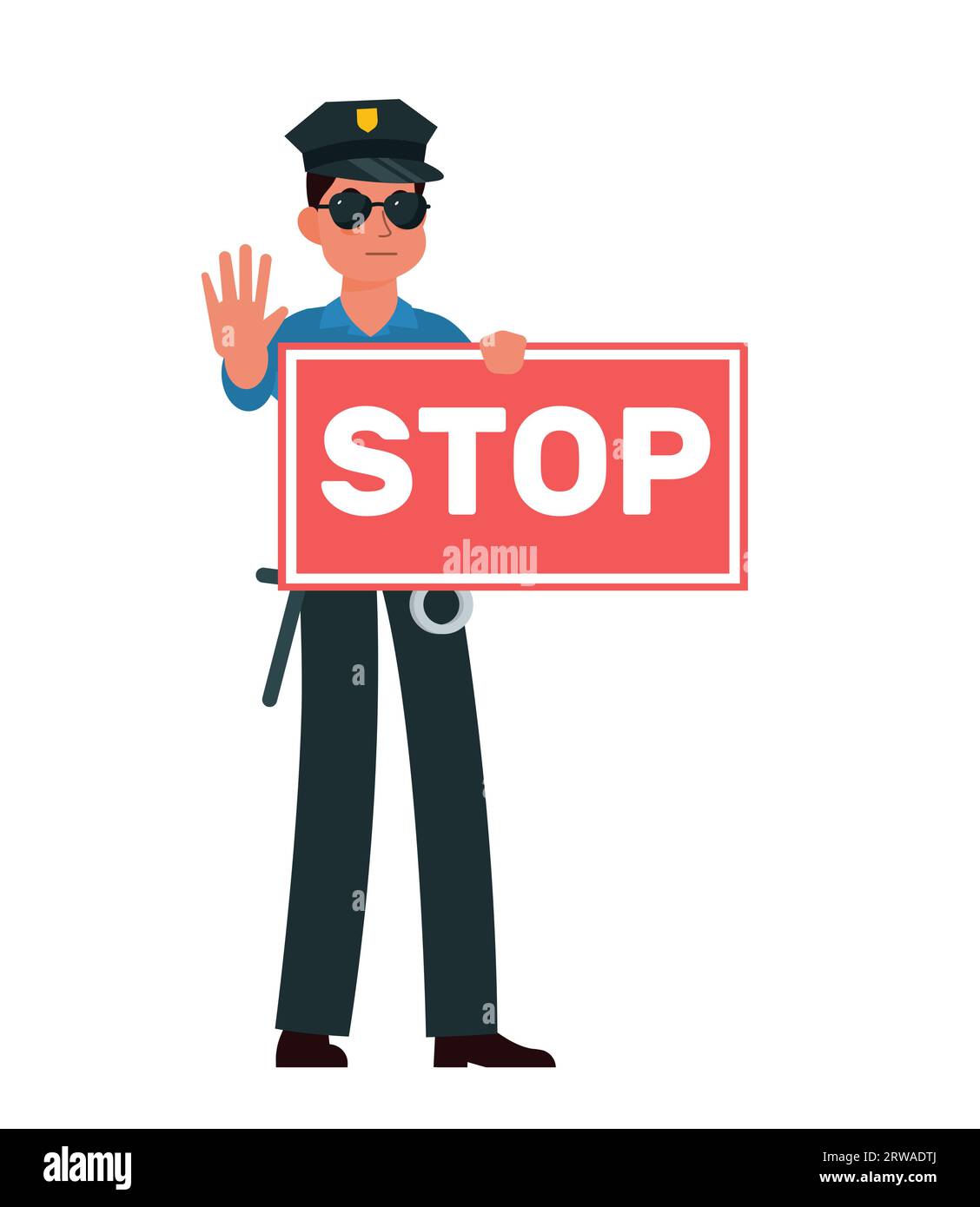 Traffic policeman hand stop sign hi-res stock photography and images ...