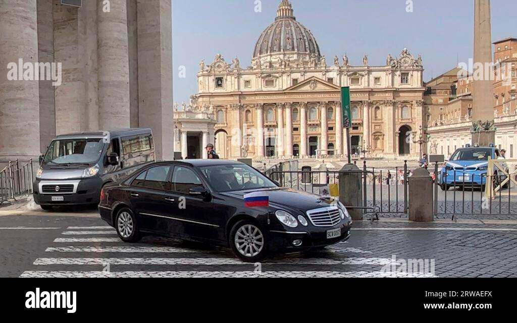 A motorcade escorting Russia's new ambassador to the Vatican, Ivan ...