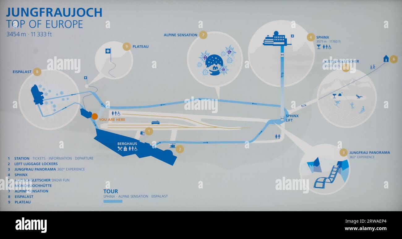Taking the train ride up to Jungfraujoch, the top of Europe Stock Photo ...
