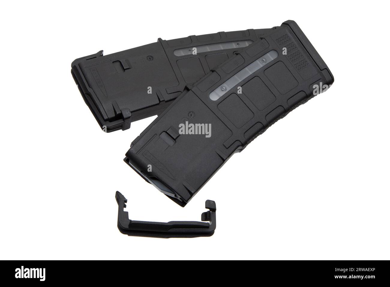 Clip for a rifle or carbine. Ammunition for weapons. Isolate on a white ...