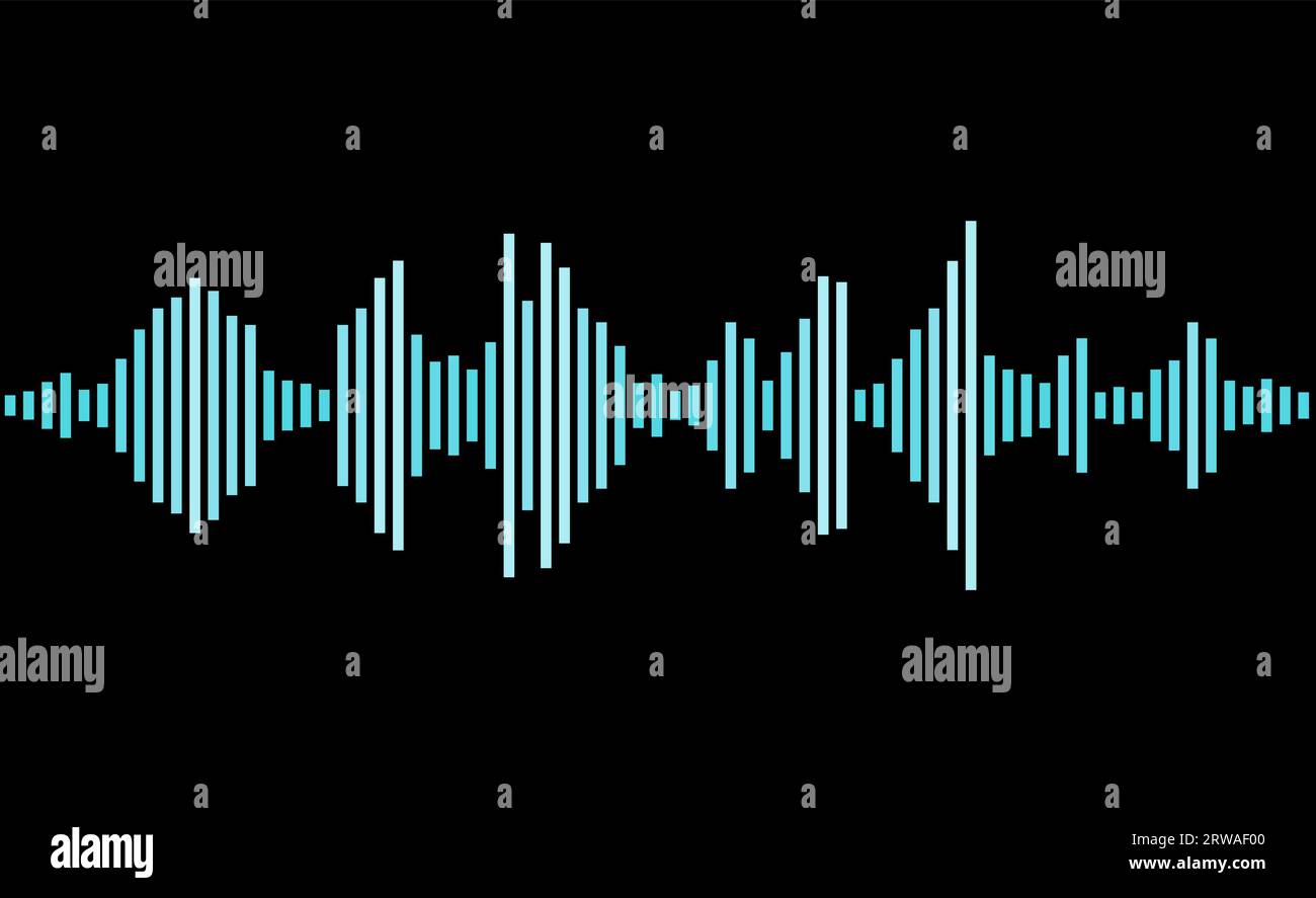 Audio Levels Simple Vector Blue Sound Wave Display Audio Waveform Graphics Stock Vector Image