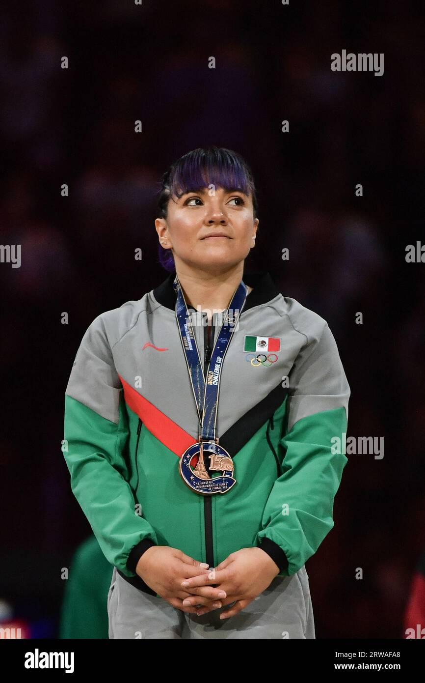Paris, France. 17th Sep, 2023. Bronze medalist Mexico's Alexa Moreno ...