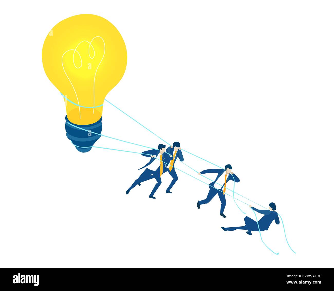 Business management. Isometric office space, business people work ...