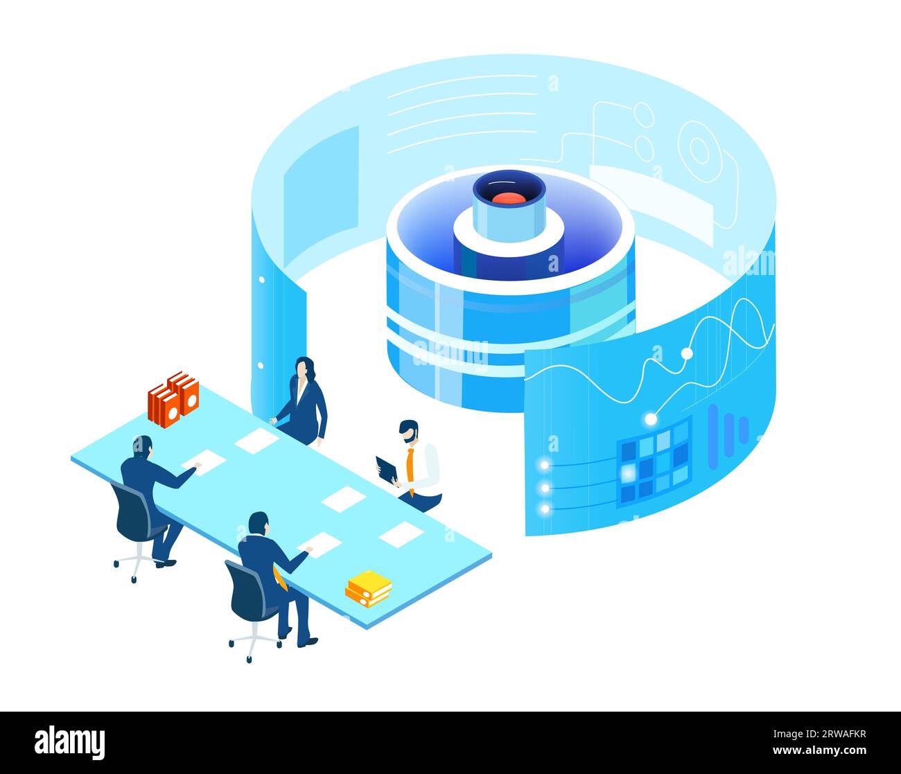 Business people working together, collaborating on project, sharing ...