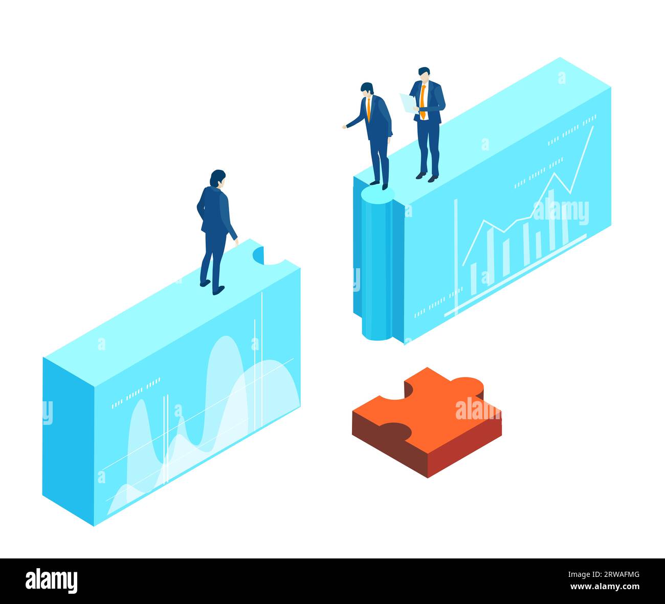 Business people working with puzzles, solving problems, find solution ...