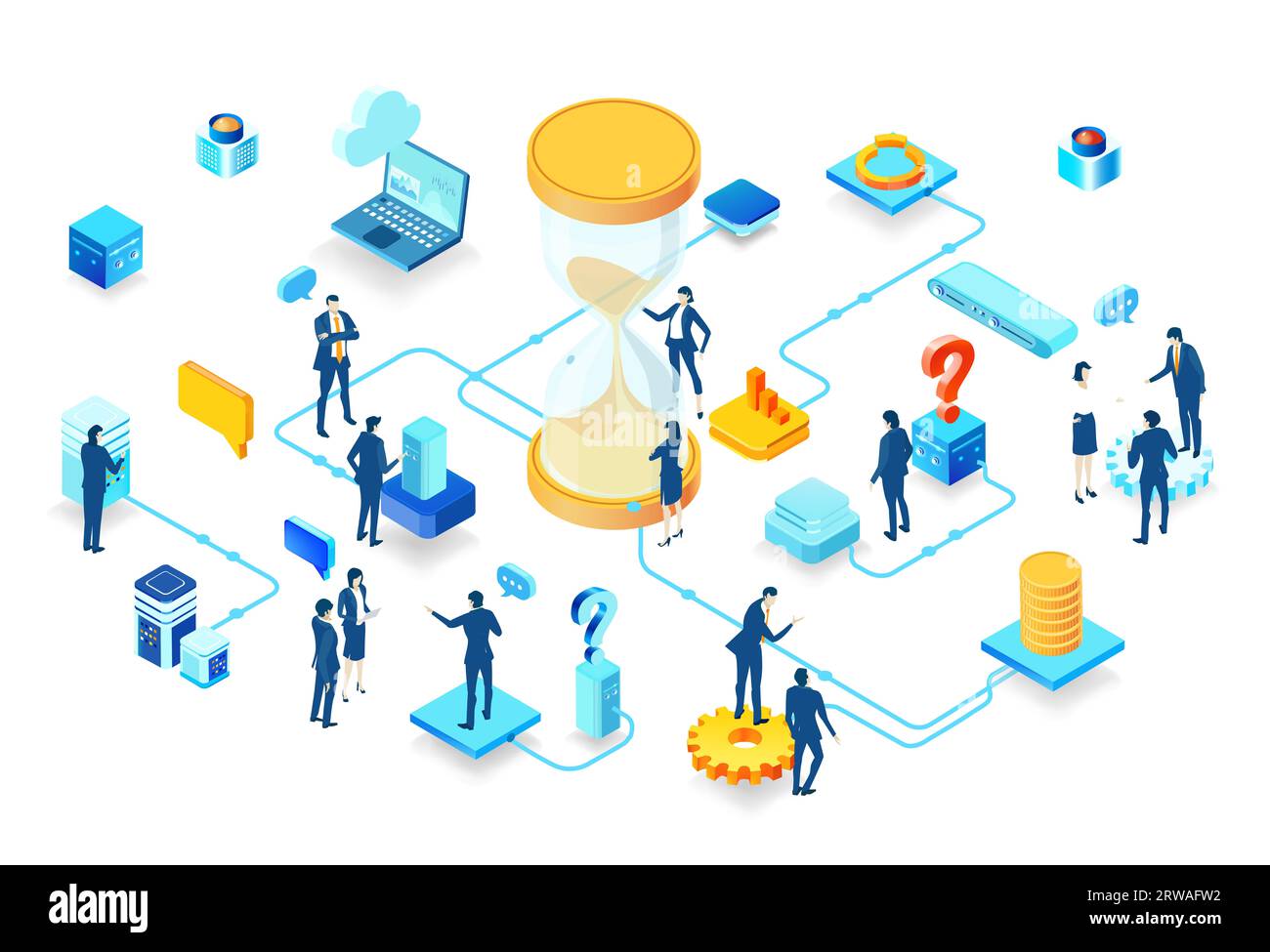 Business people working together, collaborating on project, sharing ...