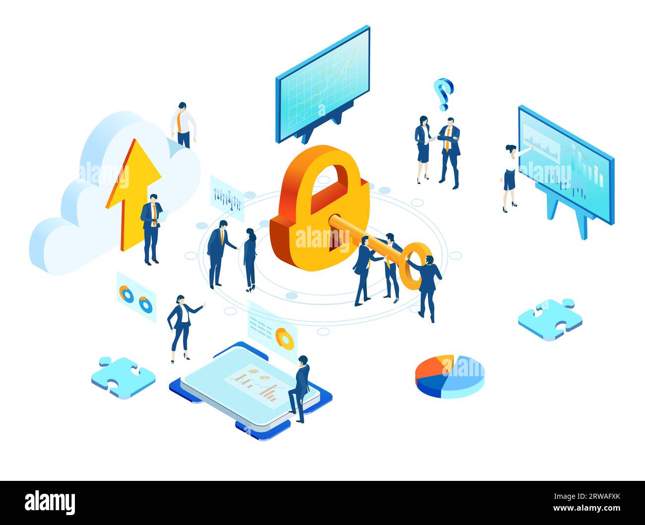 Business people working together, collaborating on project, sharing ...