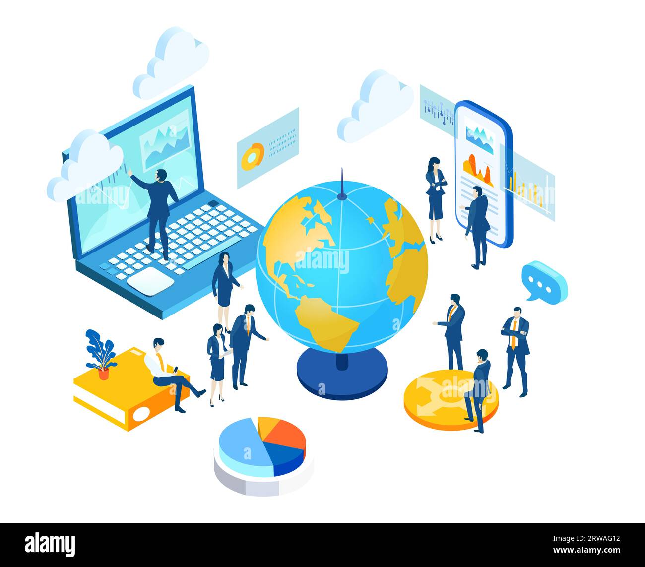 Business people working together, collaborating on project, sharing ...