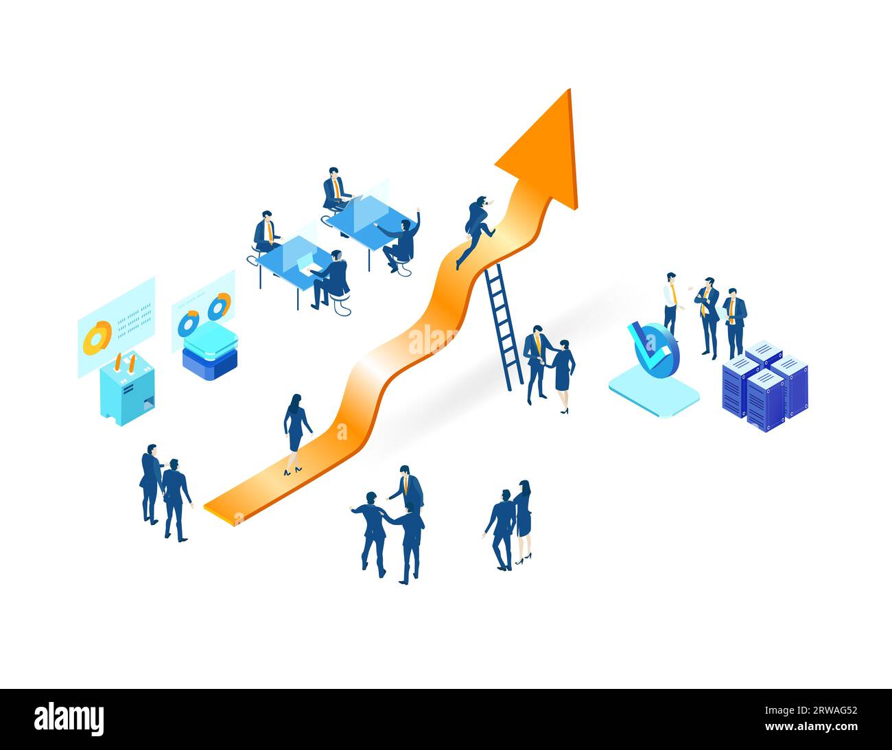 Business people working together, collaborating on project, sharing ...