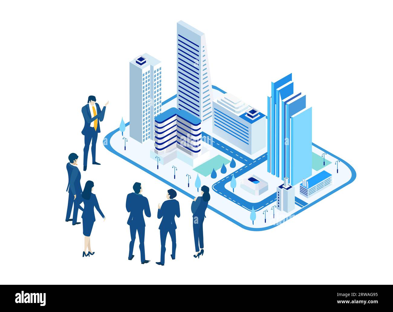 Property market. Business people, architects, investors are talking ...