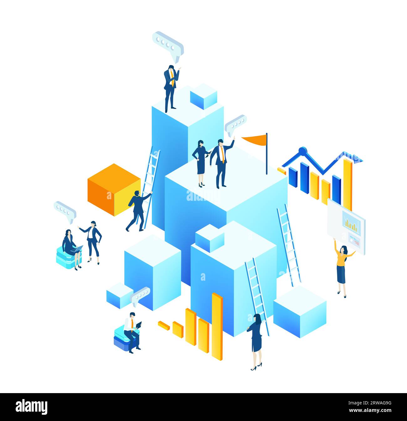 Business people working together, collaborating on project, sharing ...