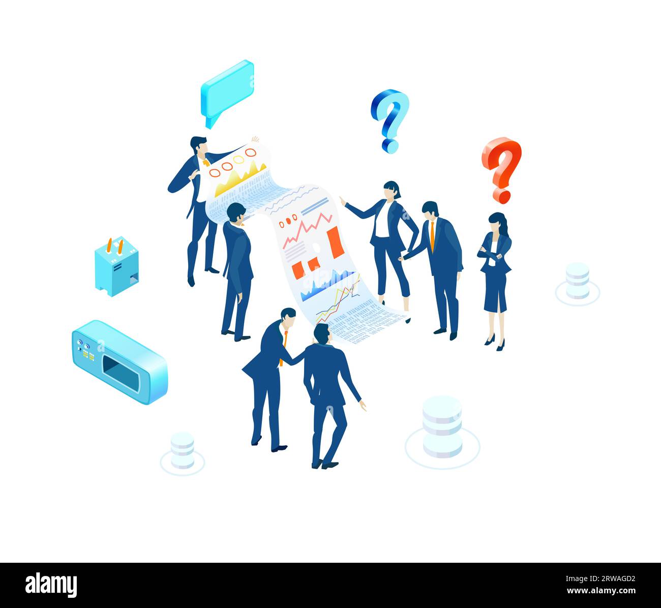 Business people working together, collaborating on project, sharing ...