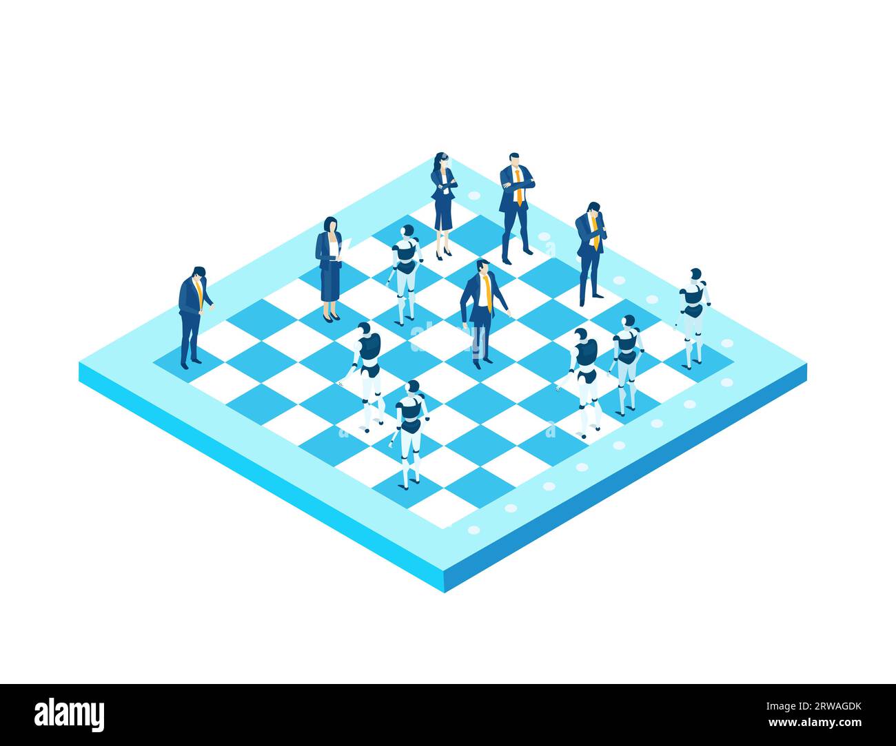 Business people playing chess game. Competition, team work, winning ...