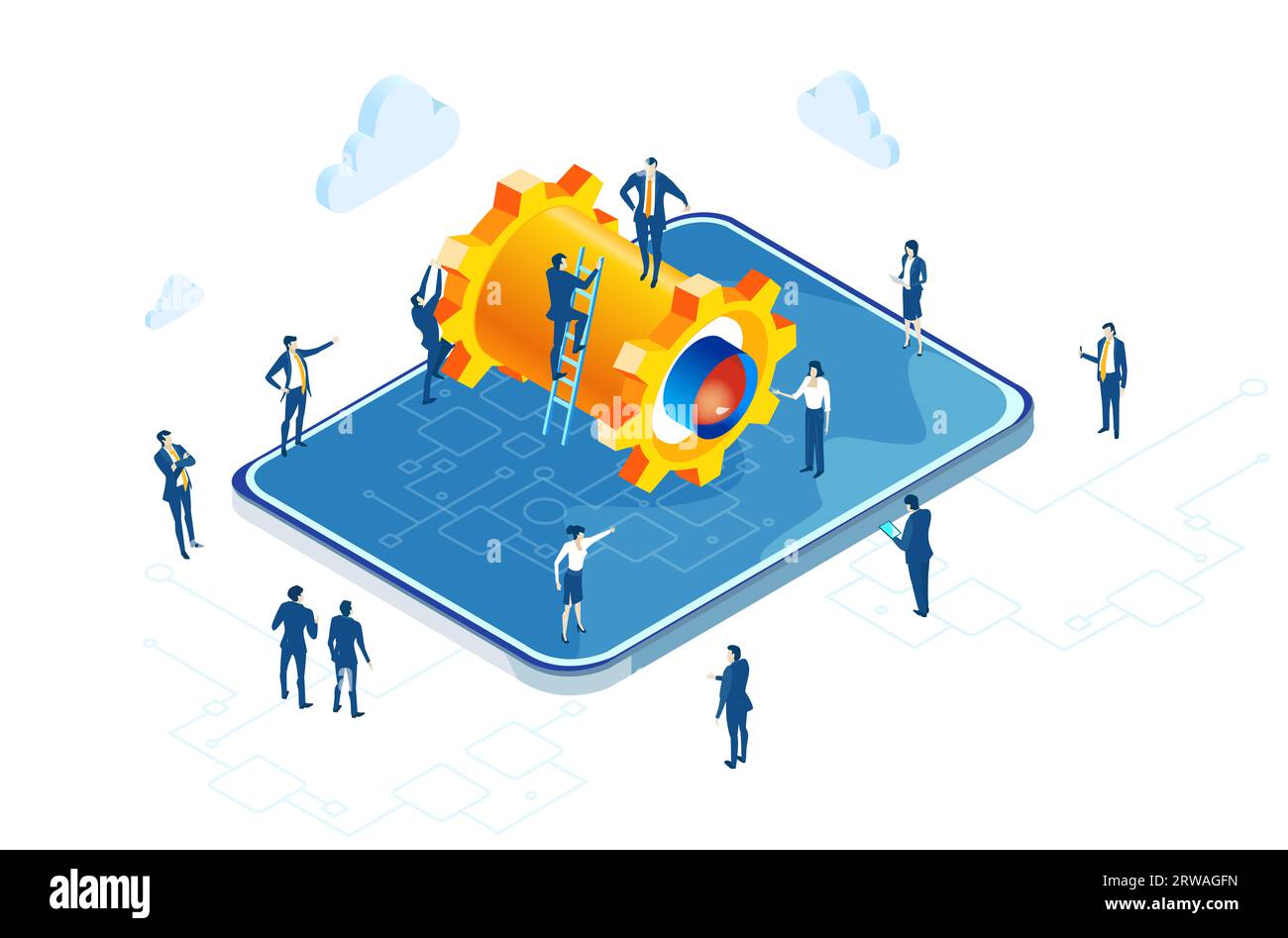 Business people working together, collaborating on project, sharing ...