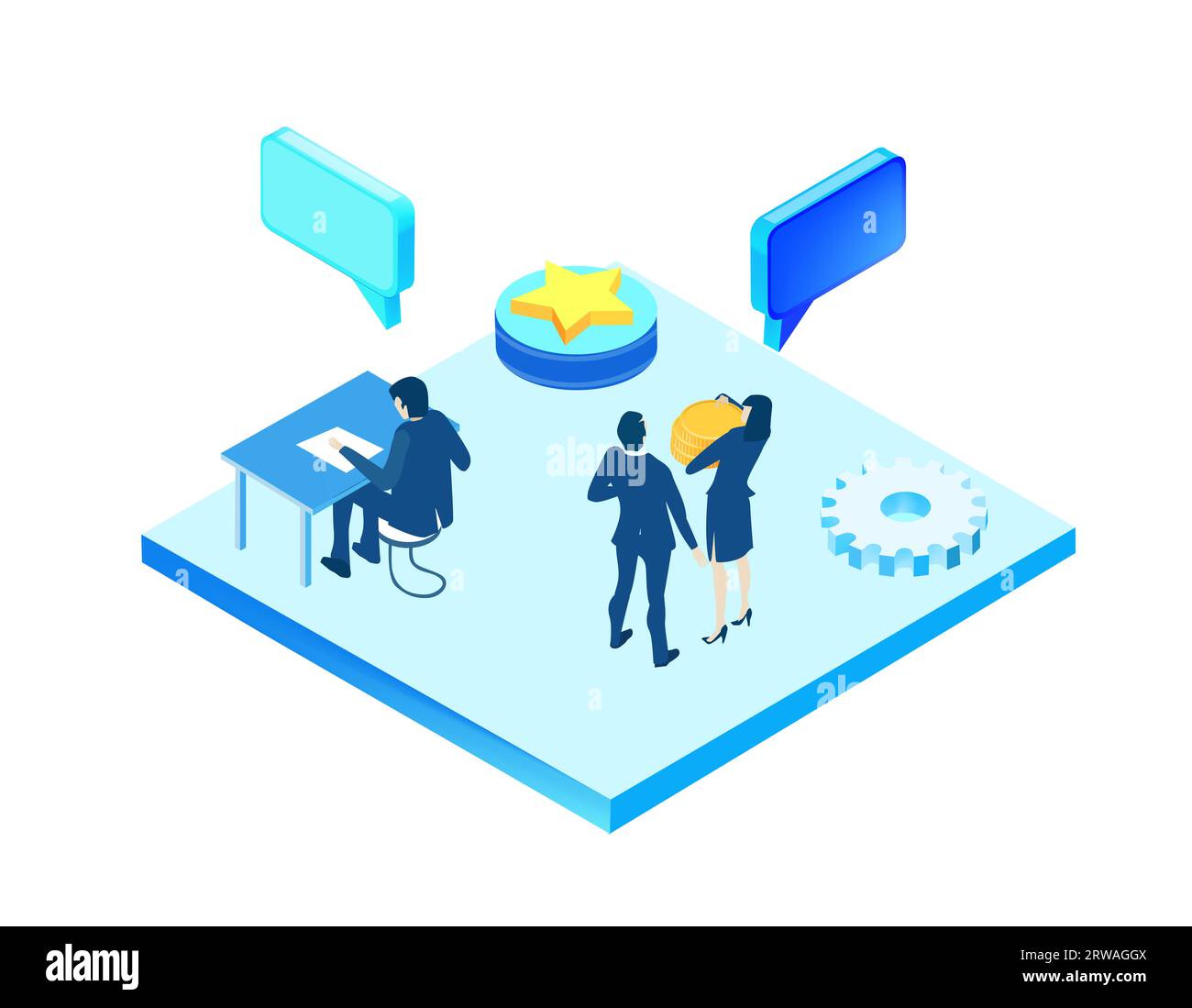 Business people working together, collaborating on project, sharing ...