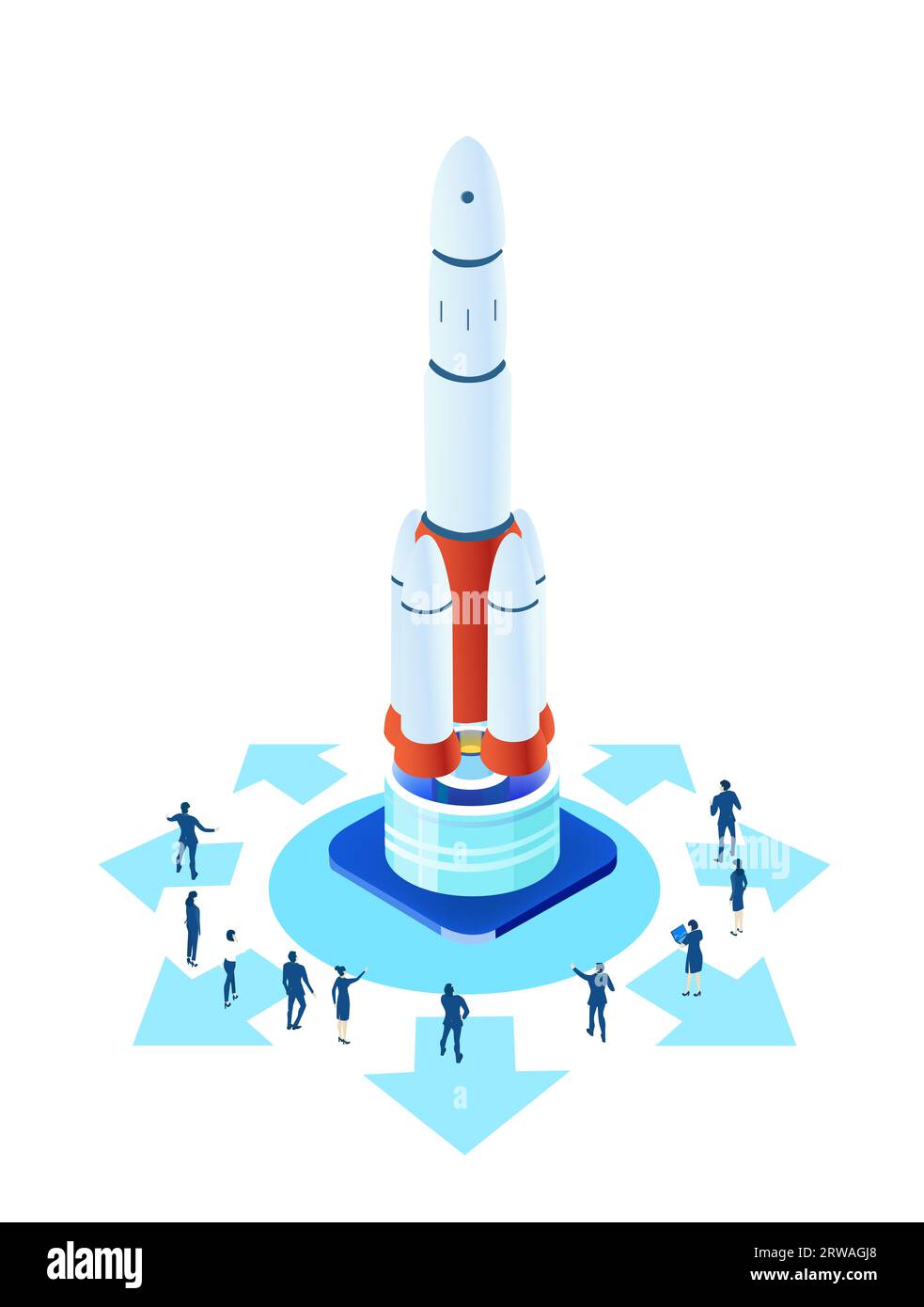 Isometric environment infographic. Business people work together next ...