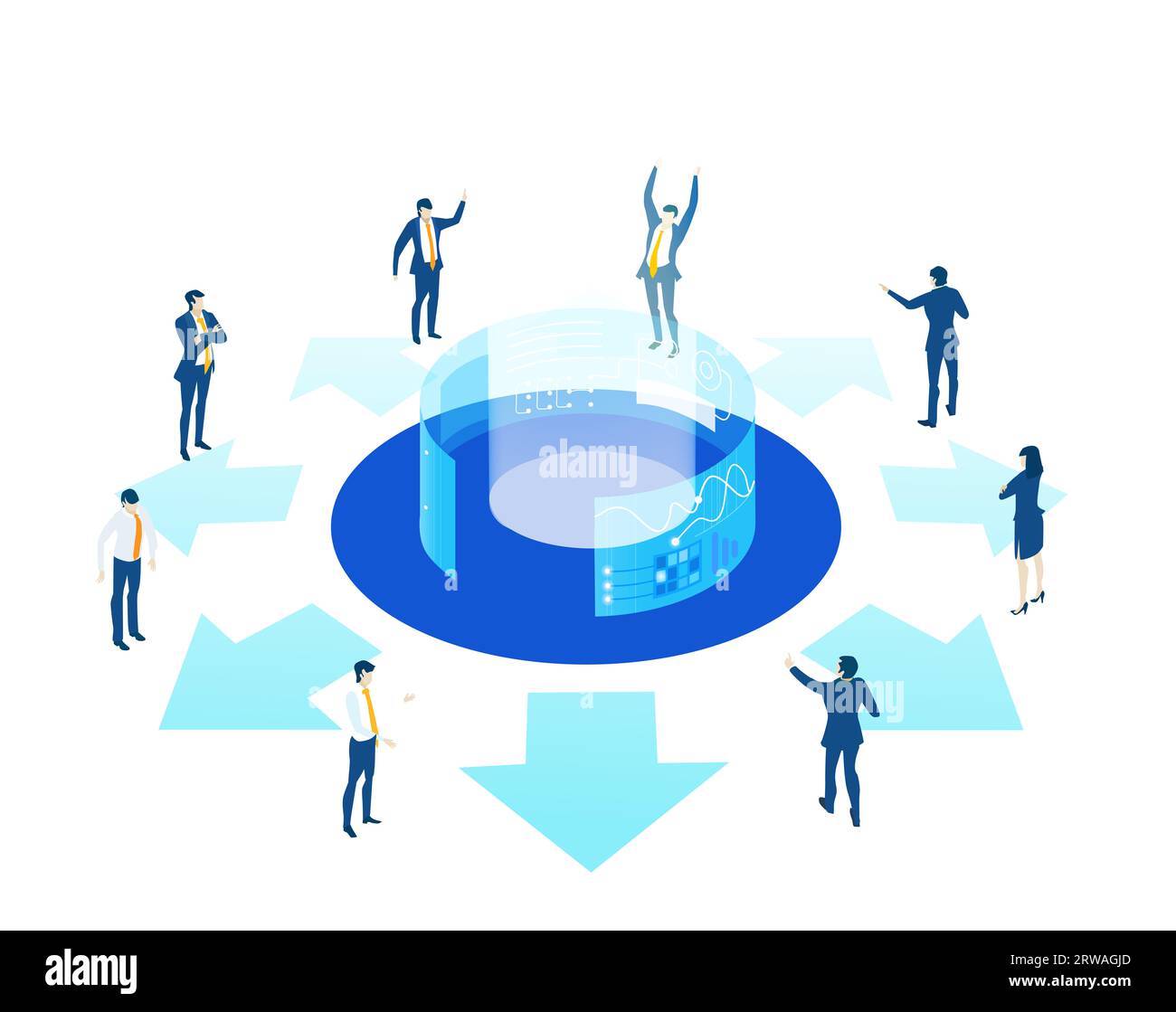 Business people working together, collaborating on project, sharing ...