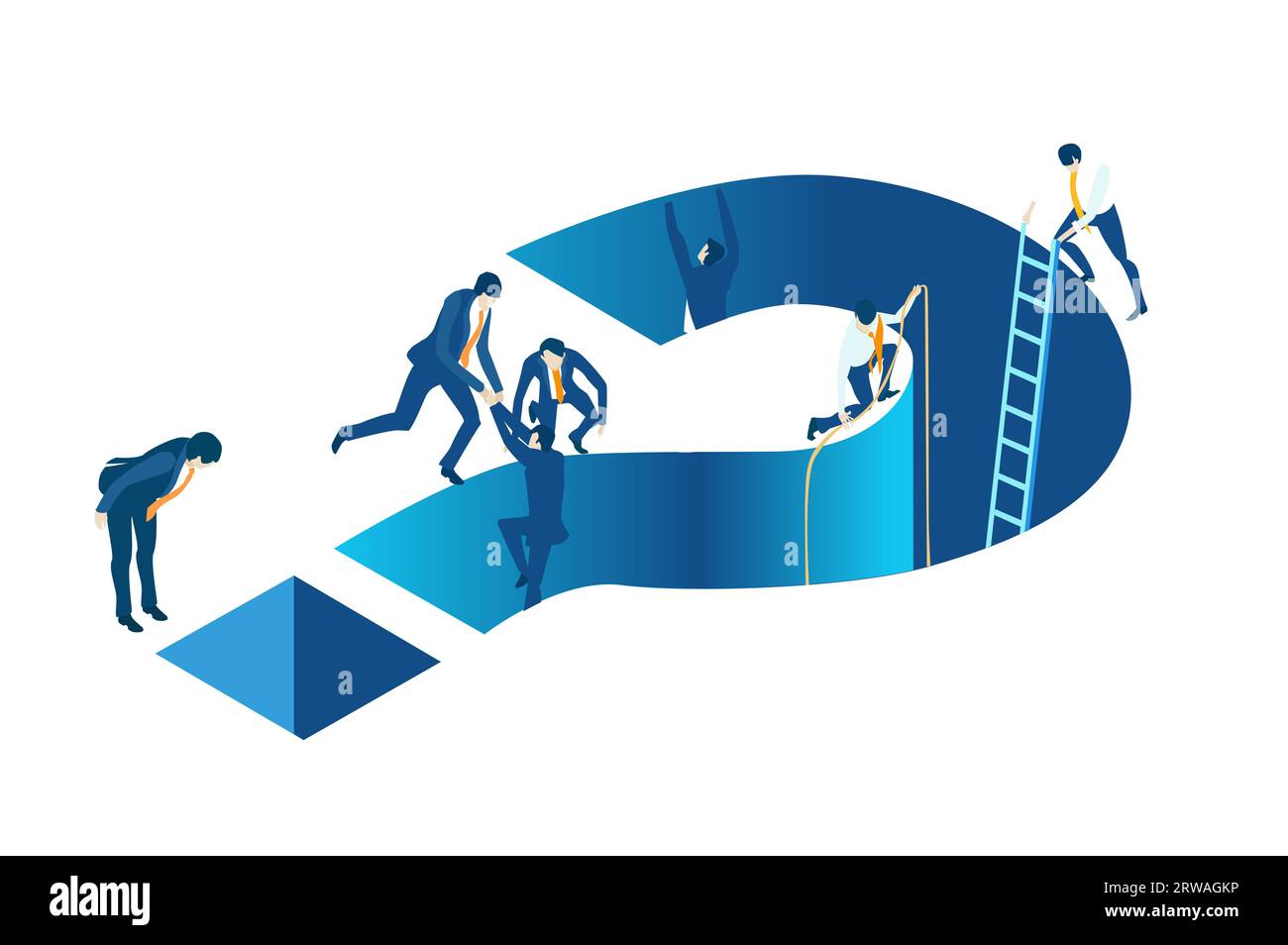 Isometric business concept environment, Business people working around ...