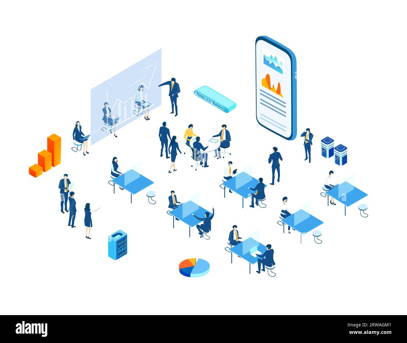 Business people working together, collaborating on project, sharing ...