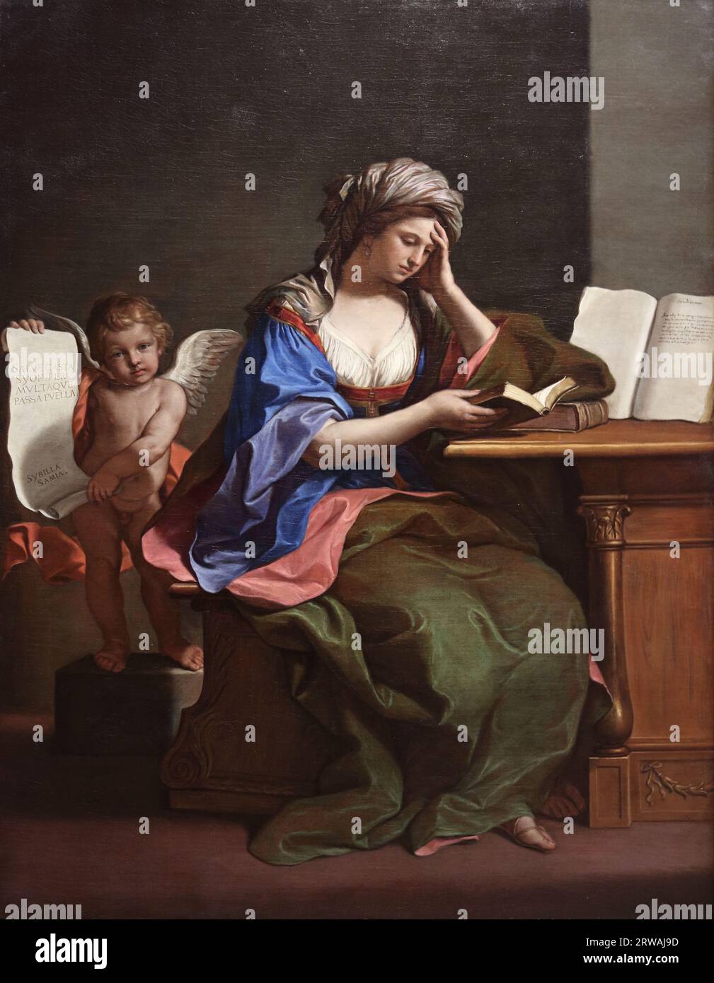 The Samian Sibyl with a Putto by Italian Baroque painter Guercino at ...
