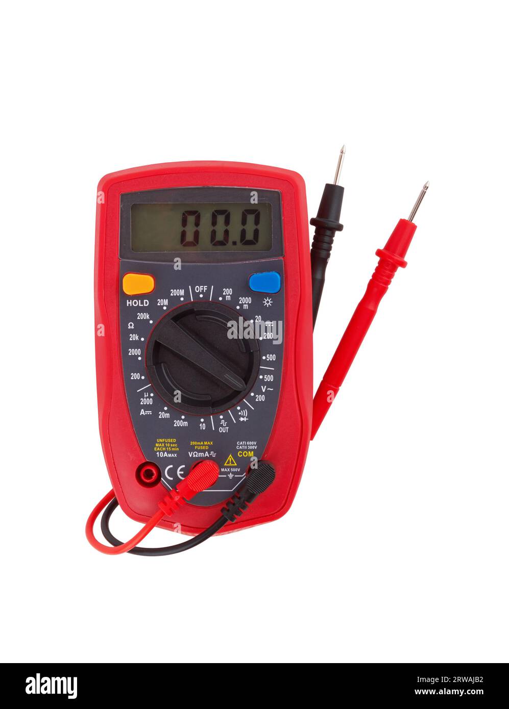 Digital multimeter isolated on a white background Stock Photo - Alamy