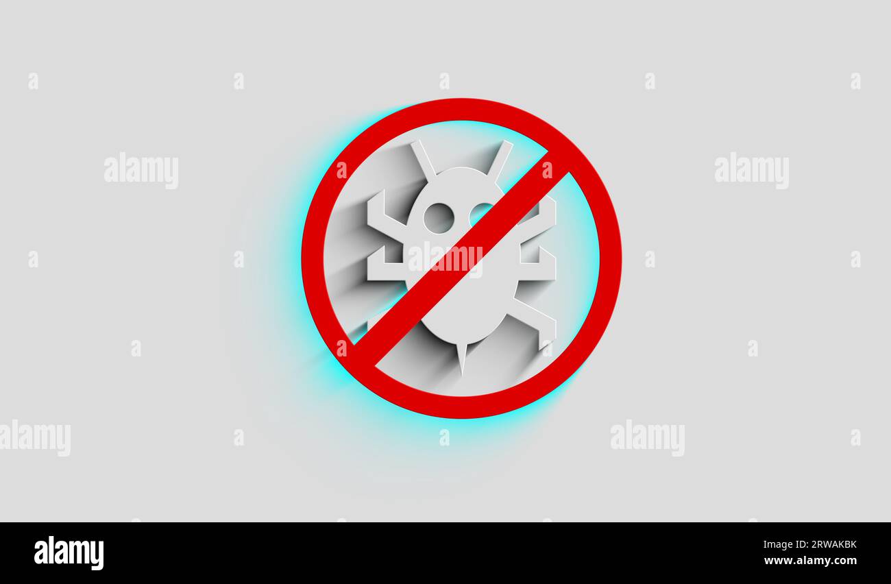 Antivirus cyber security virus detect system alert symbol with natural ...