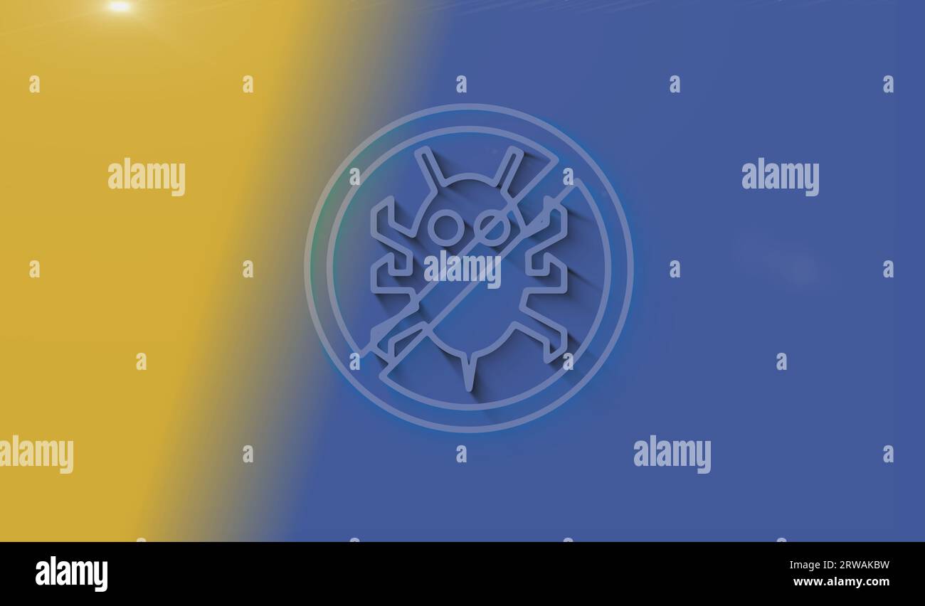 Antivirus cyber security virus detect system alert symbol with natural ...