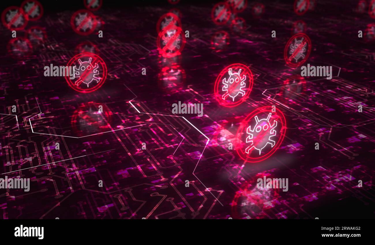 Antivirus Cyber Security Virus Detect System Alert Symbol Digital