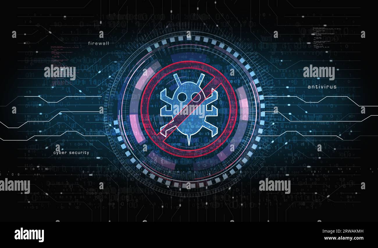 Antivirus Cyber Security Virus Detect System Alert Symbol Digital Concept Network Cyber
