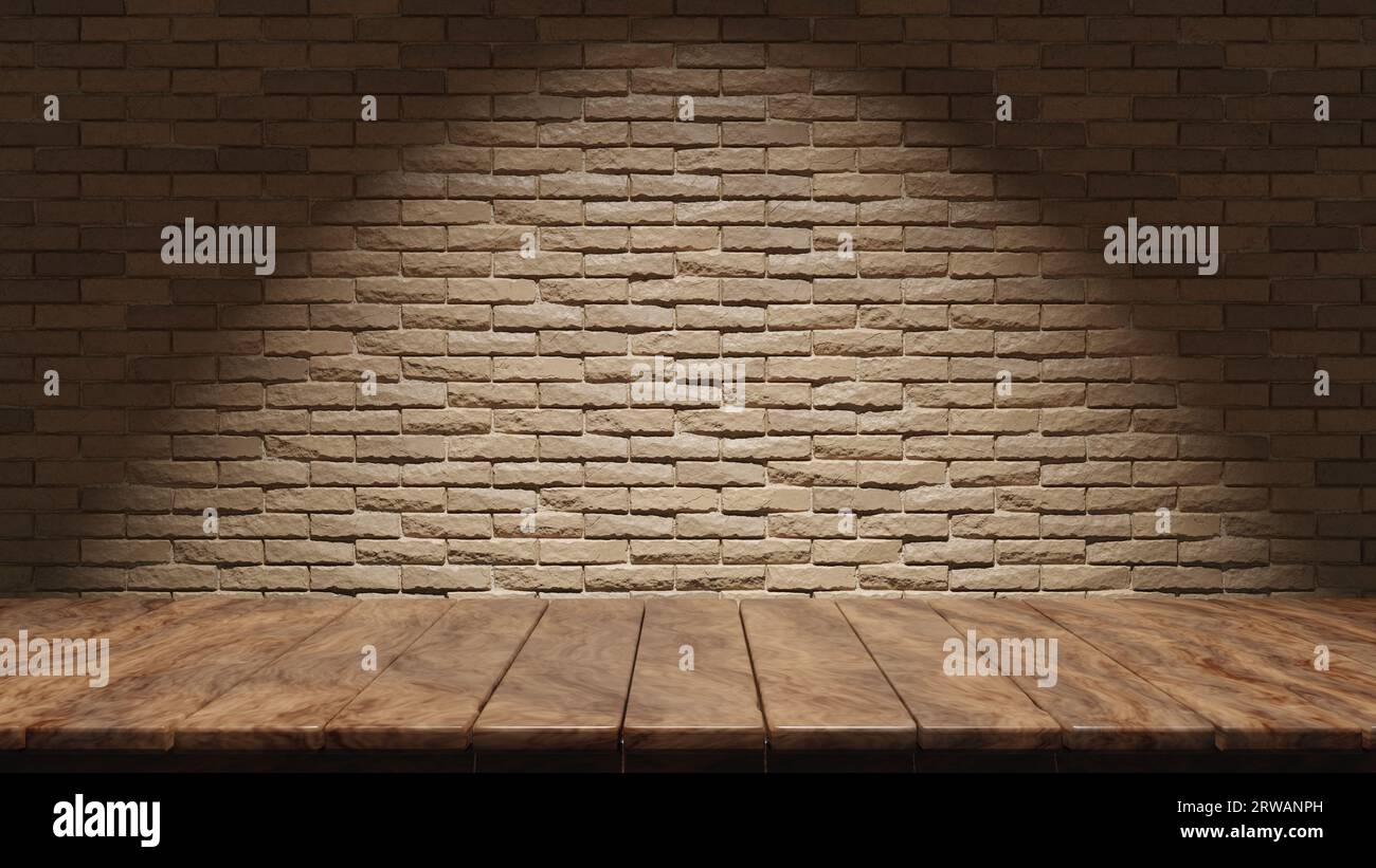 Brick wall red color on cement mortar. Brick background. 3d render ...