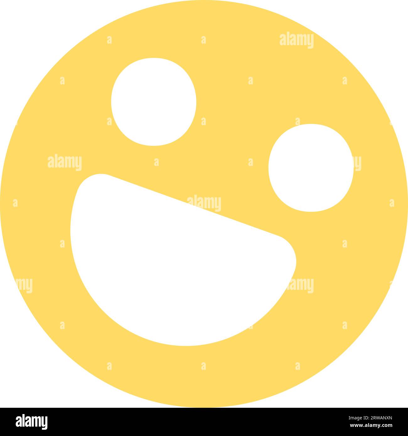 Yellow smiling emoticon. Cheerful kind Emoji with sketchy face and wide ...