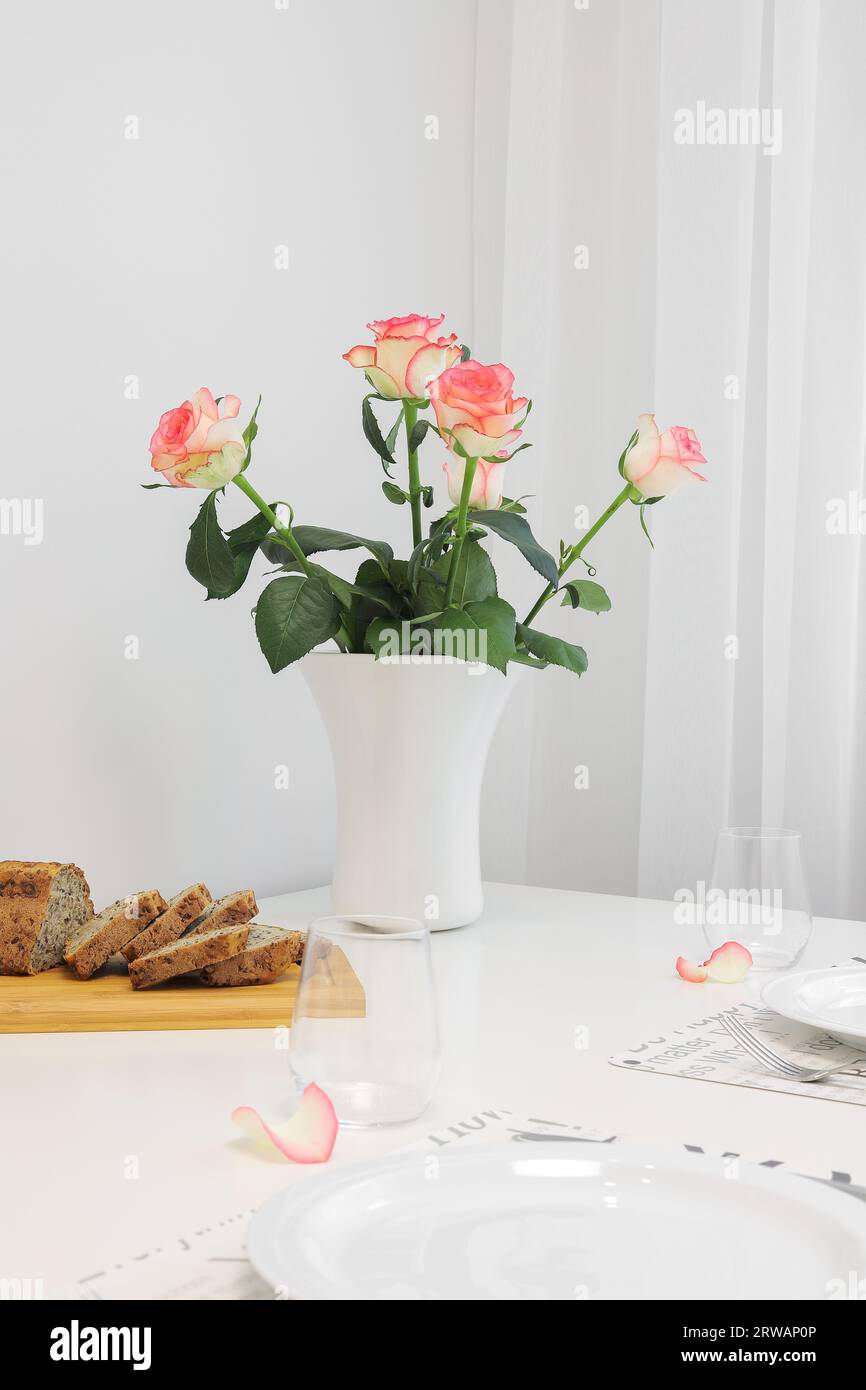 Romantic table decoration rose in hi-res stock photography and images ...