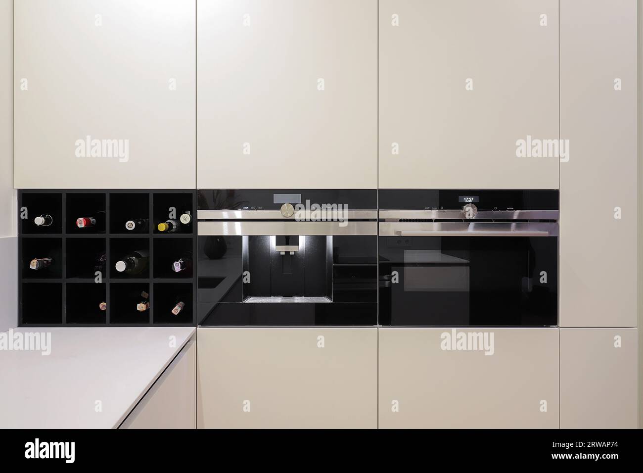 Built-in fully automatic coffee machine, electric oven in the kitchen ...