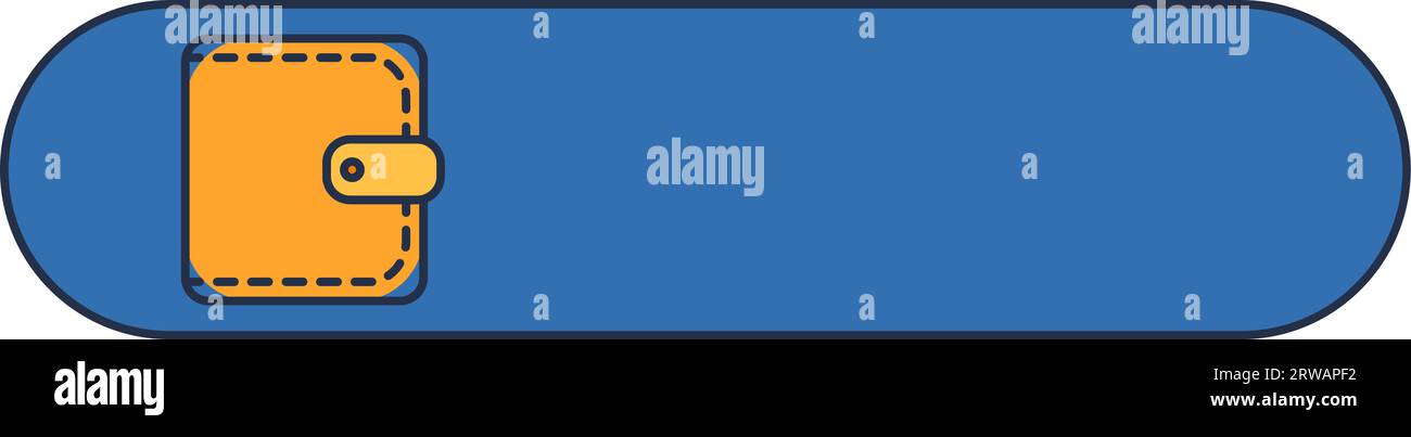 Blue slider switch with closed wallet symbol. On off and control ...