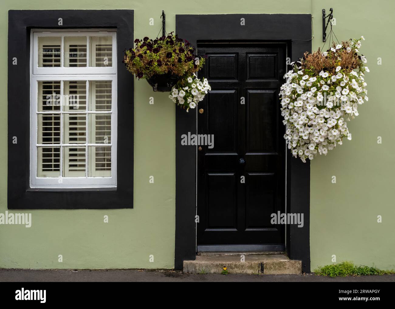 An attractive Georgian terraced house front in Workington, West Cumbria ...