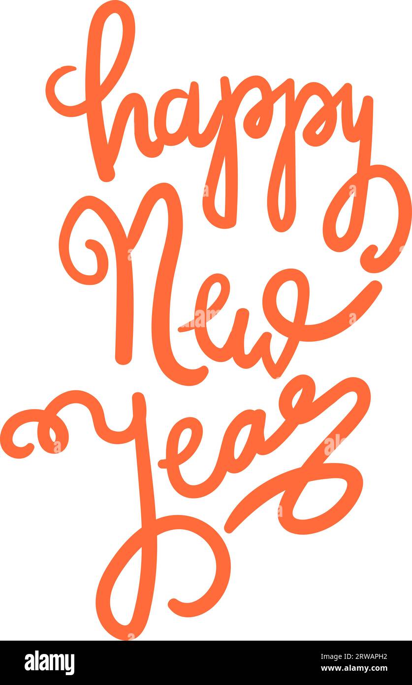 Happy New Year holiday header. Party calligraphy lettering handwritten ...