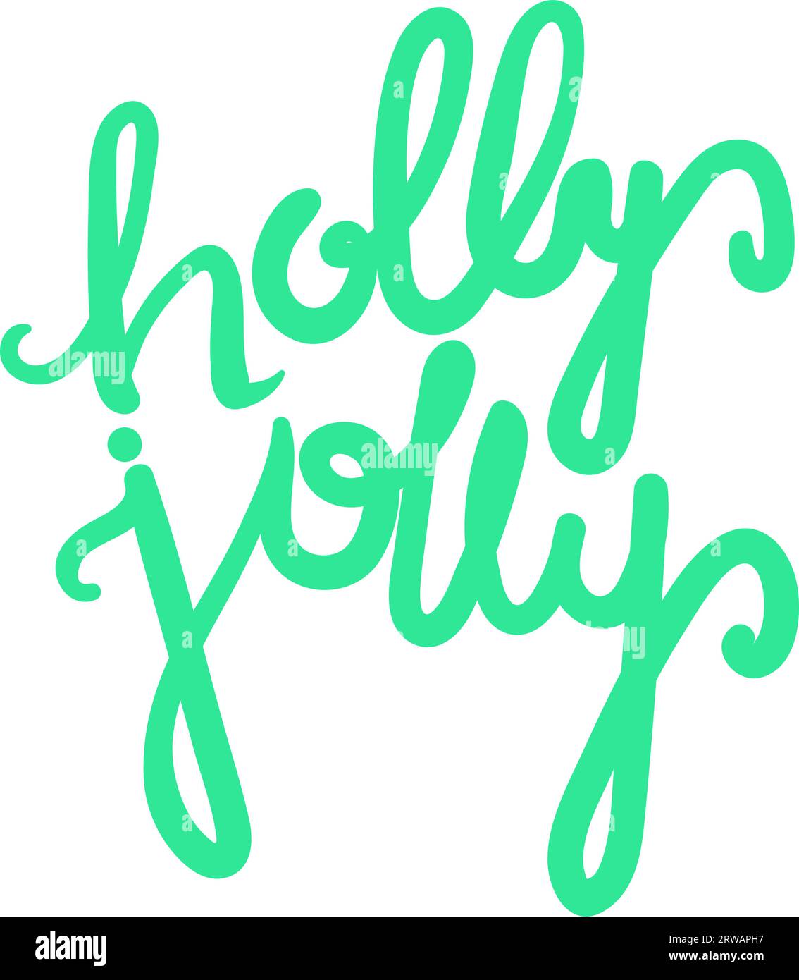 Holly Jolly holiday header. Party calligraphy lettering handwritten in ...