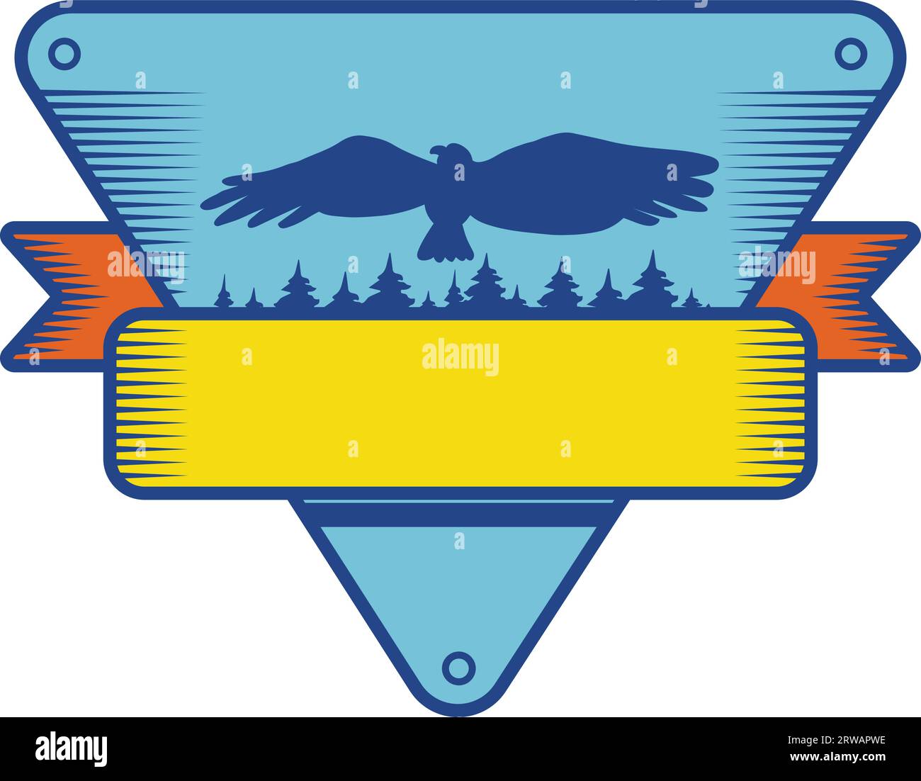 Colored logo emblem of Flying Eagle With Open Wings. Badge template for ...