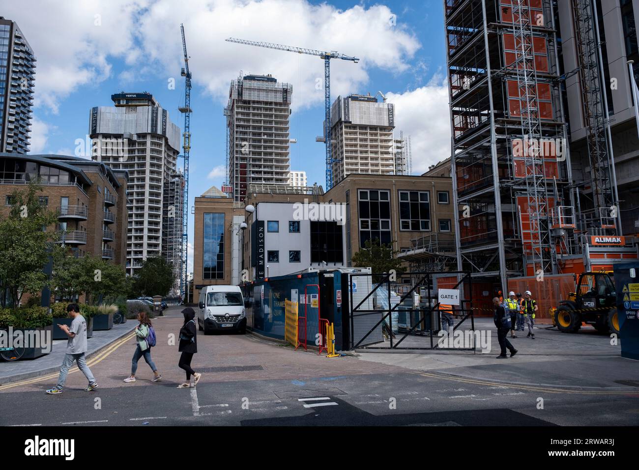 New build construction of high rise apartment buildings at the heart of ...