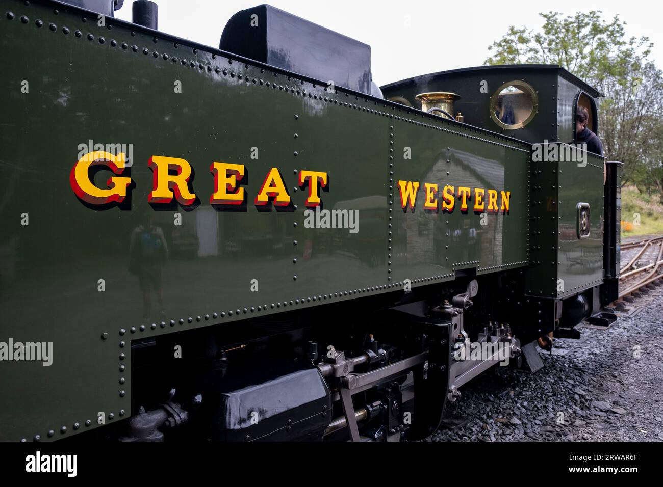Vale of Rheidol Railway train after pulling in at Devils Bridge station ...