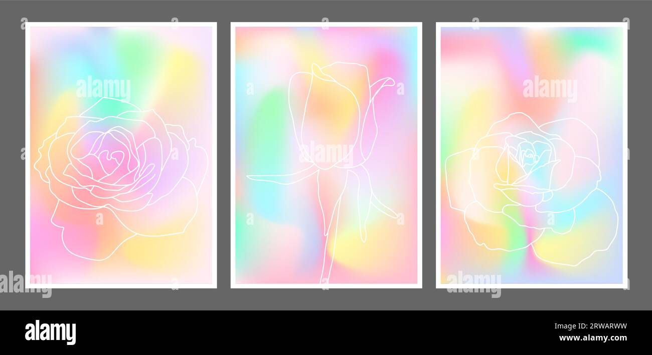 Rainbow gradient frame set Stock Vector Images - Alamy