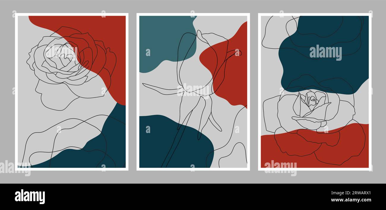 Digital art roses red Stock Vector Images - Alamy