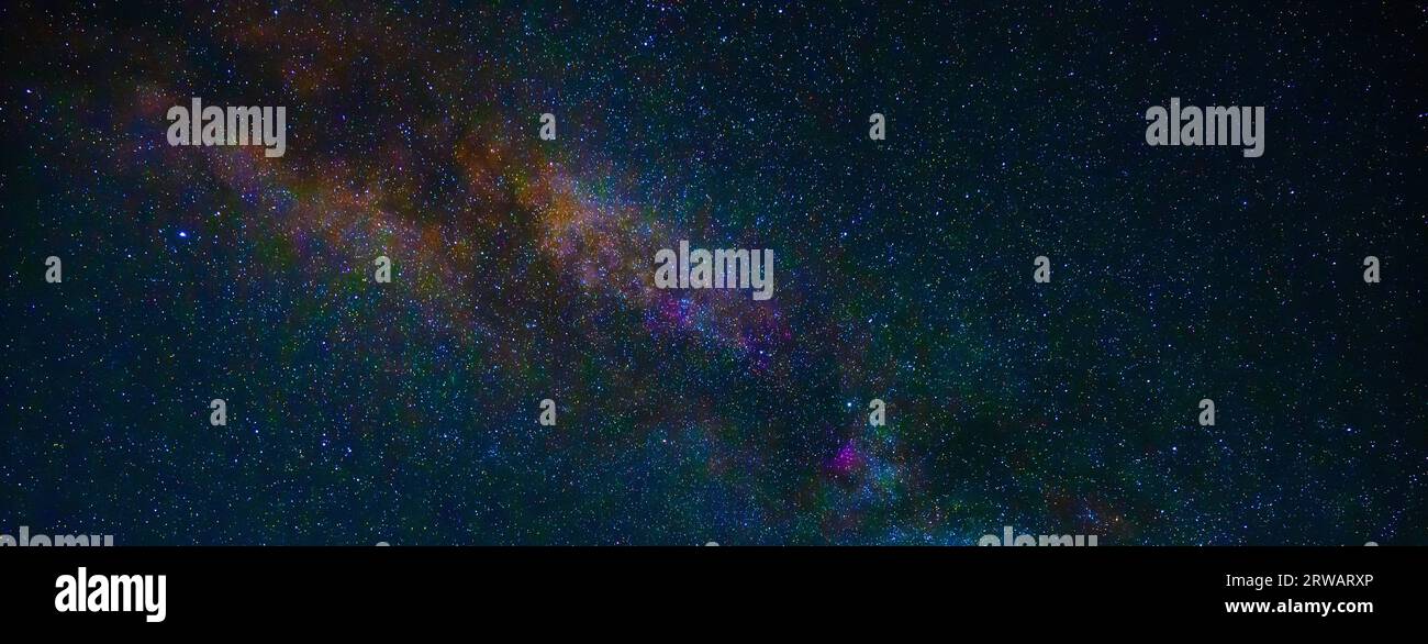 background with night starry sky with milky way and bright stars ...