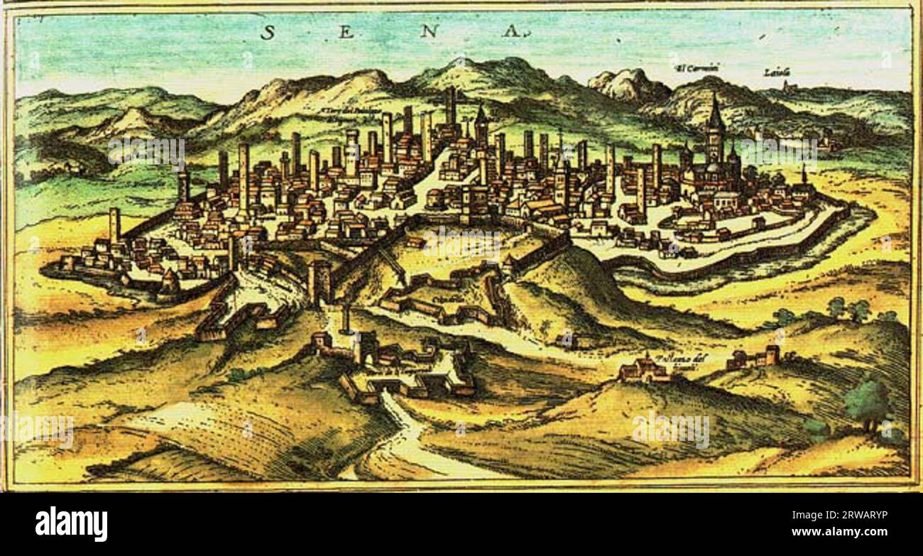 Old map of Siena Stock Photo - Alamy