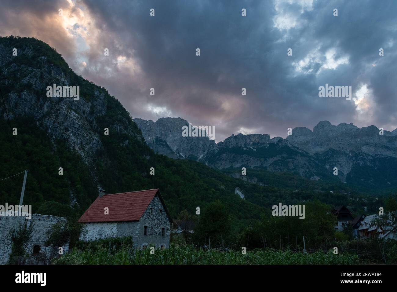 Theth valley village, albania Stock Photo - Alamy