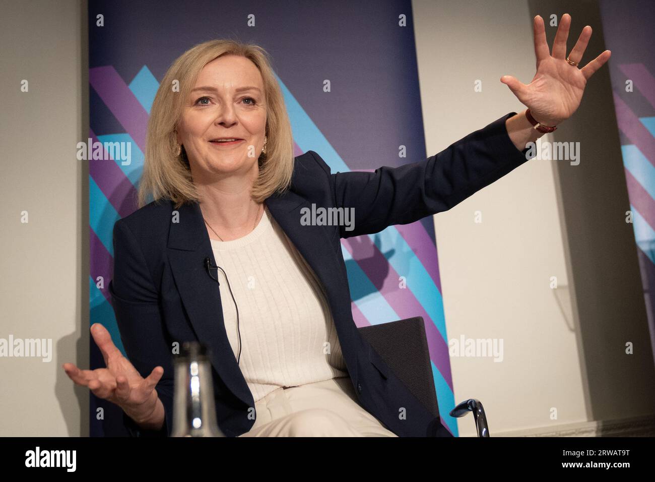 Liz Truss gives a speech on the economy at the Institute for Government ...