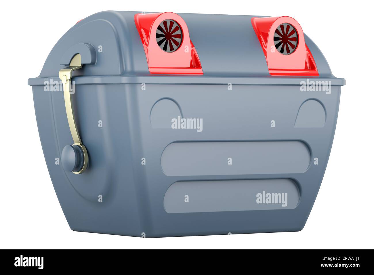 Outdoor plastic garbage container, grey color. 3D rendering isolated on ...