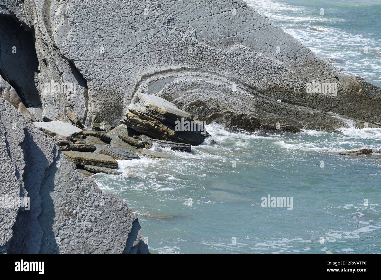 Beautiful and colorful Flysch formations of the Unesco Global Geopark ...