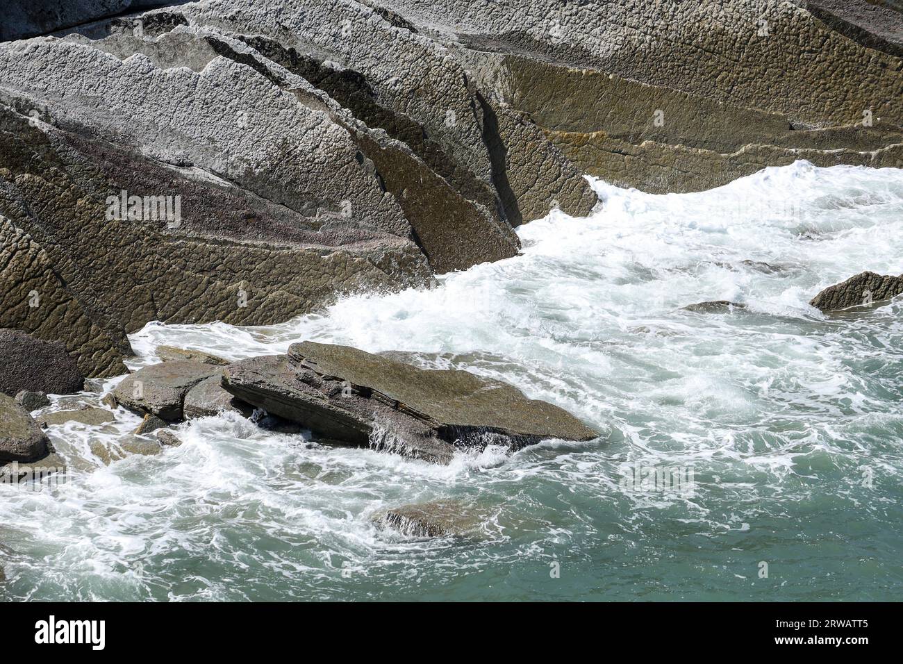 Beautiful and colorful Flysch formations of the Unesco Global Geopark ...