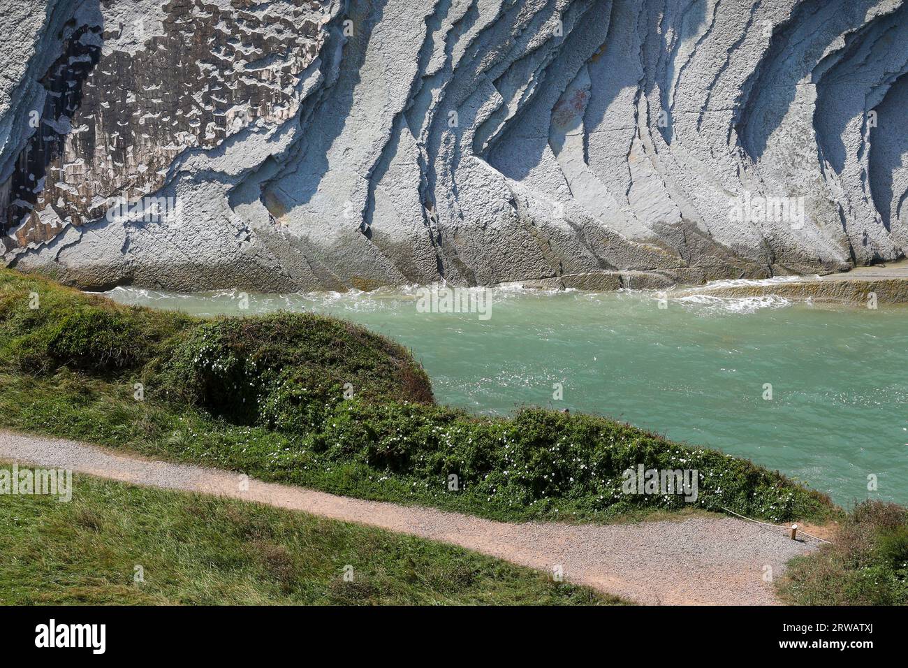 Beautiful and colorful Flysch formations of the Unesco Global Geopark ...
